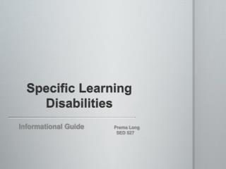 PPT - Specific Learning Disabilities PowerPoint Presentation, free ...