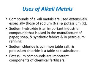PPT - Alkali Metals PowerPoint Presentation - ID:334077
