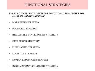 PPT - FUNCTIONAL STRATEGIES PowerPoint Presentation, free download - ID ...