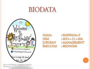 PPT - BIODATA PowerPoint Presentation, free download - ID:2918638