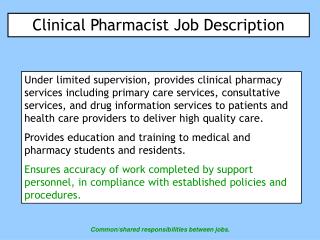 PPT - Clinical Pharmacist Job Description PowerPoint Presentation, free ...