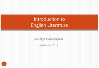 PPT - Introduction to English Literature PowerPoint Presentation, free ...