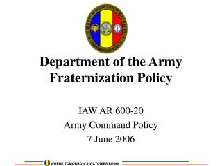 PPT - Department of the Army Fraternization Policy PowerPoint ...