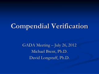 PPT - Compendial Verification PowerPoint Presentation, free download ...