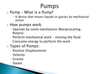 PPT - Pumps PowerPoint Presentation, free download - ID:3005309