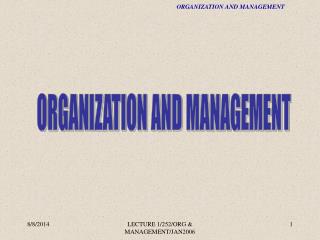 PPT - ORGANIZATION AND MANAGEMENT PowerPoint Presentation, free ...