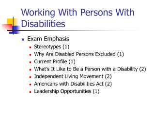 PPT - Working With Persons With Disabilities PowerPoint Presentation ...
