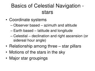 PPT - Basics of Celestial Navigation - stars PowerPoint Presentation ...