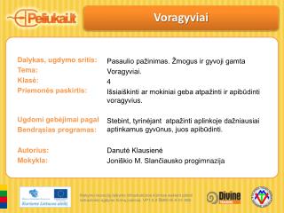 PPT - Voragyviai PowerPoint Presentation, free download - ID:3042681