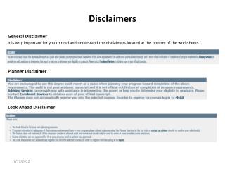 PPT - Disclaimers PowerPoint Presentation, free download - ID:3043306