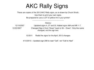 PPT - AKC Rally Signs PowerPoint Presentation, free download - ID:3053814