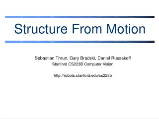 PPT - Structure From Motion PowerPoint Presentation, free download - ID ...