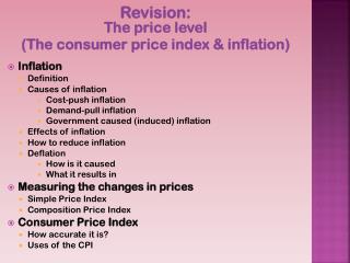 PPT - Revision: The price level (The consumer price index & inflation ...
