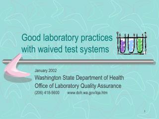 PPT - Good laboratory practices with waived test systems PowerPoint ...