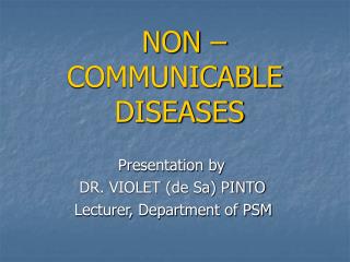 PPT - NON – COMMUNICABLE DISEASES PowerPoint Presentation, free ...
