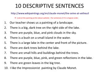 PPT - 10 DESCRIPTIVE SENTENCES PowerPoint Presentation, free download ...