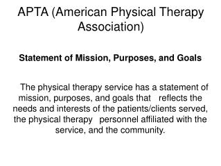 PPT - APTA (American Physical Therapy Association) PowerPoint ...