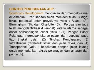 PPT - CONTOH PENGGUNAAN AHP : PowerPoint Presentation, free download ...