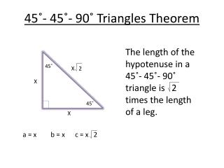 PPT - 45˚- 45˚- 90˚ Triangles Theorem PowerPoint Presentation, free ...