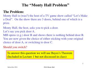 PPT - The “Monty Hall Problem” PowerPoint Presentation, free download ...