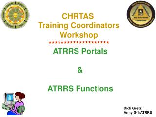 PPT - CHRTAS Training Coordinators Workshop ...