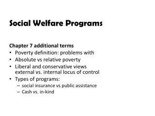 PPT - Social Welfare Programs PowerPoint Presentation, free download ...