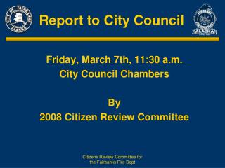 PPT - Report to City Council PowerPoint Presentation, free download ...