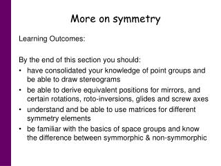PPT - More on symmetry PowerPoint Presentation, free download - ID:3337914