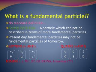 PPT - What is a fundamental particle?? PowerPoint Presentation, free ...
