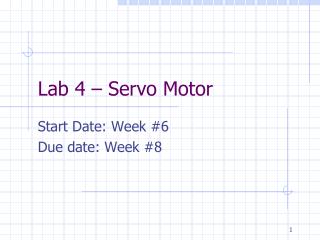 PPT - Lab 4 – Servo Motor PowerPoint Presentation, free download - ID ...