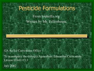 PPT - Pesticide Formulations PowerPoint Presentation, free download ...