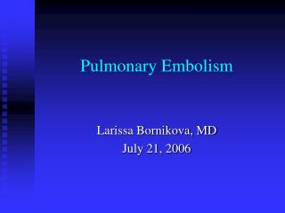 PPT - Pulmonary Embolism PowerPoint Presentation, free download - ID ...