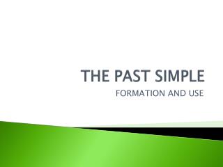 PPT - THE PAST SIMPLE PowerPoint Presentation, free download - ID:3431360