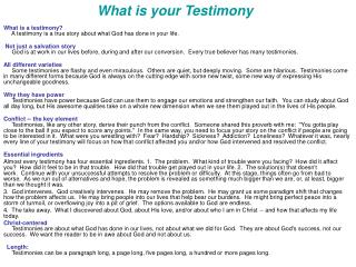 PPT - What is your Testimony PowerPoint Presentation, free download ...