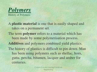 PPT - Polymers History of Polymers PowerPoint Presentation, free ...