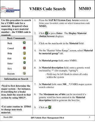 PPT - VMRS Code Search PowerPoint Presentation, free download - ID:3595140