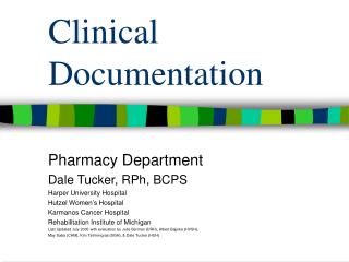 PPT - CLINICAL DOCUMENTATION TRAINING PowerPoint Presentation - ID:262771