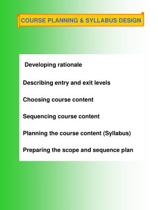 PPT - COURSE PLANNING & SYLLABUS DESIGN PowerPoint Presentation - ID ...