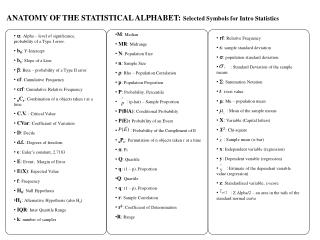 PPT - ANATOMY OF THE STATISTICAL ALPHABET: Selected Symbols for Intro ...