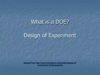 PPT - What is a DOE? Design of Experiment PowerPoint Presentation, free ...