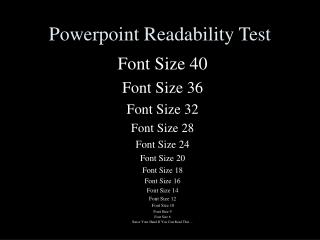 PPT - Powerpoint Readability Test PowerPoint Presentation, free ...