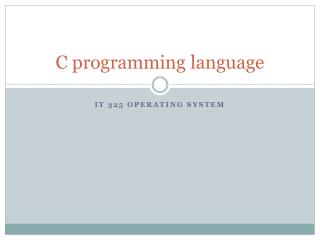 PPT - C programming language PowerPoint Presentation, free download ...