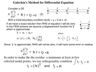 PPT - Galerkin’s Method for Differential Equation PowerPoint ...