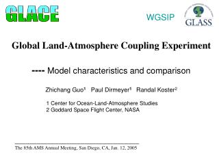 PPT - Global Land-Atmosphere Coupling Experiment ---- Model ...