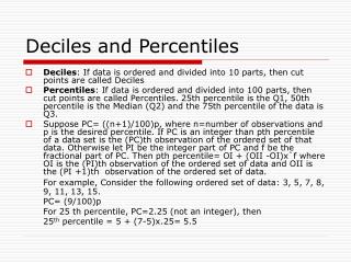 PPT - Deciles and Percentiles PowerPoint Presentation, free download ...
