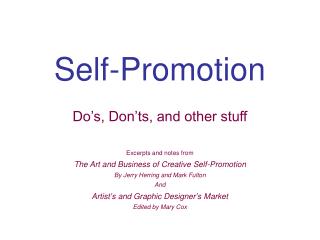 PPT - Self-Promotion PowerPoint Presentation, free download - ID:380204