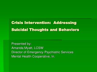 PPT - Unit 5: ABC Model of Crisis Intervention PowerPoint Presentation ...