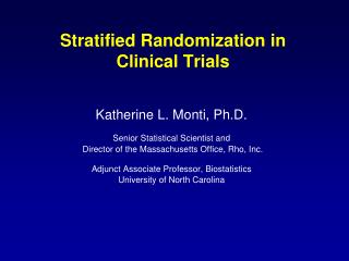 PPT - Stratified Randomization in Clinical Trials PowerPoint ...