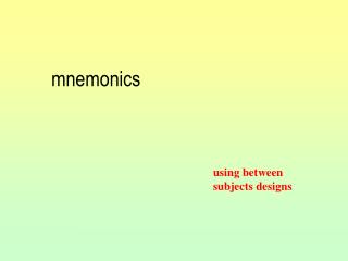 PPT - mnemonics PowerPoint Presentation, free download - ID:3947045