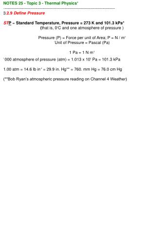 PPT - NOTES 25 - Topic 3 - Thermal Physics * PowerPoint Presentation ...